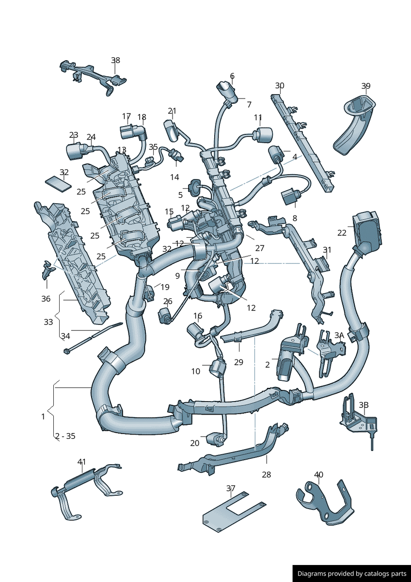 Used OEM VW/Audi Wiring Harness Bracket (03C971502H) – Genuine Part ...